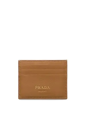 Prada Logo-stamp Leather Cardholder - Brown