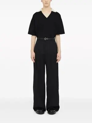 JIL SANDER High-waisted Wool Trousers - Black