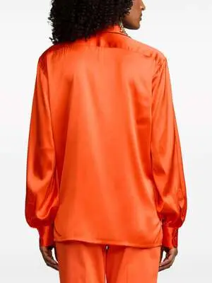 Ralph Lauren Stretch-silk Long-sleeve Shirt - Orange