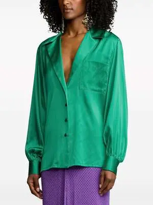 Ralph Lauren Roslin Stretch-silk Shirt - Green