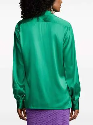 Ralph Lauren Roslin Stretch-silk Shirt - Green