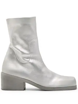 Marsèll Cassello Leather Ankle Boots - Silver