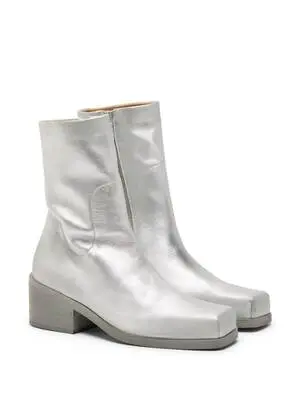 Marsèll Cassello Leather Ankle Boots - Silver