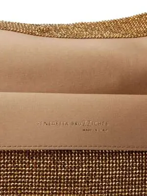 Benedetta Bruzziches Rhinestone Embellished Clutch Bag - Gold