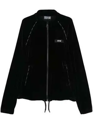 Versace Logo-appliqué Velour Jacket