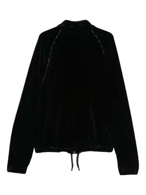Versace Logo-appliqué Velour Jacket