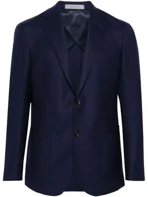 Corneliani Single-breasted Wool Blazer - Blue