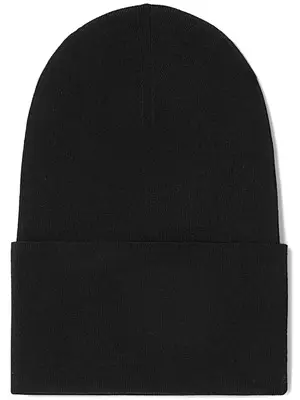 JIL SANDER Turn-up Fine-knit Beanie - Black