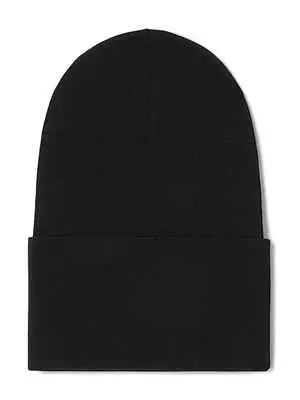JIL SANDER Turn-up Fine-knit Beanie - Black