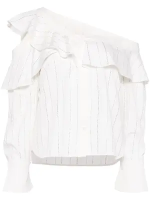 SELF-PORTRAIT Rhinestone-striped Top
