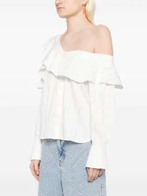 SELF-PORTRAIT Rhinestone-striped Top