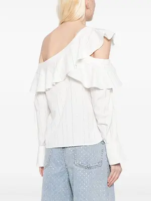 SELF-PORTRAIT Rhinestone-striped Top