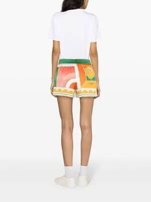 Casablanca Summer Court Silk Shorts - Orange