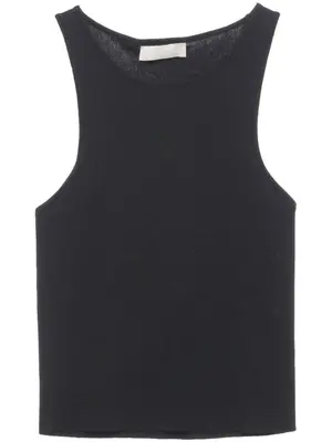 AMOMENTO Fine-ribbed Crew-neck Tank Top