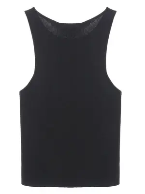 AMOMENTO Fine-ribbed Crew-neck Tank Top