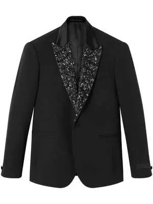 Versace Crystal-embellished Wool Blazer