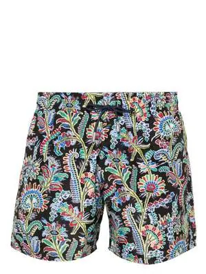 Etro Paisley-print Swim Shorts - Black