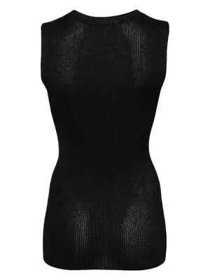 Fabiana Filippi Metallic-thread Ribbed Tank Top - Black