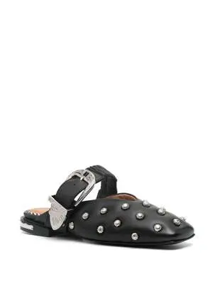 Toga Stud-embellished Leather Mules