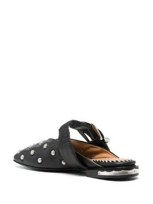 Toga Stud-embellished Leather Mules