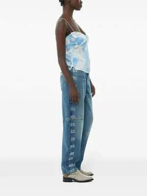 GANNI Tie-dye Satin Top
