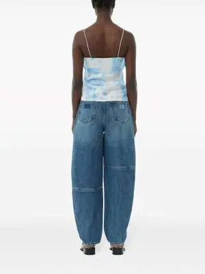 GANNI Tie-dye Satin Top
