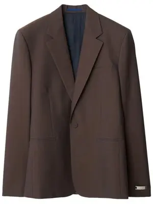 Burberry Single-breasted Wool Blazer - Brown