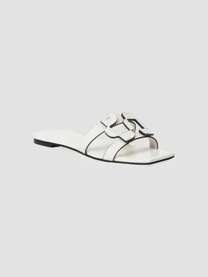 Simkhai Monogram Leather Sandals - Ivory