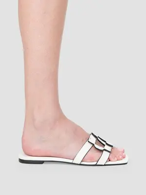 Simkhai Monogram Leather Sandals - Ivory