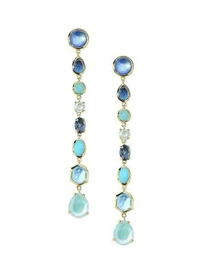 Ippolita Rock Candy 8-stone Waterfall 18k Yellow Gold & Multi-stone Linear Drop Earrings - Water Fall