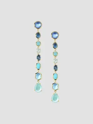 Ippolita Rock Candy Small 8-stone Waterfall 18k Yellow Gold & Multi-stone Linear Drop Earrings Water Fall