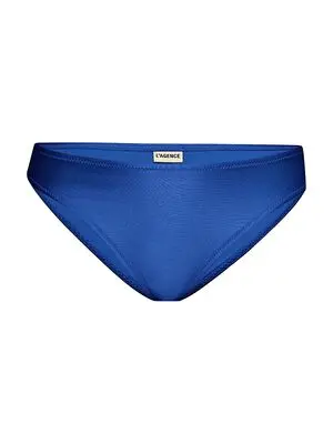L'Agence Shimmer Solids Nicole Bikini Bottom Monaco Blue