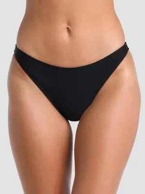 L'Agence Solids Jean Scoop-front Bikini Bottom - Black