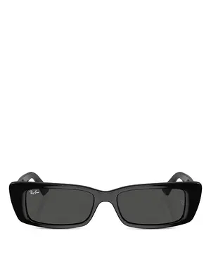 Ray-ban Teru Rectangle Sunglasses, 54mm - Black/gray Solid