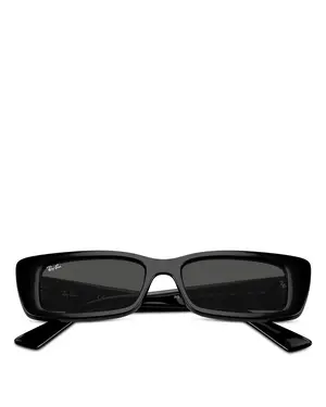 Ray-ban Teru Rectangle Sunglasses, 54mm - Black/gray Solid