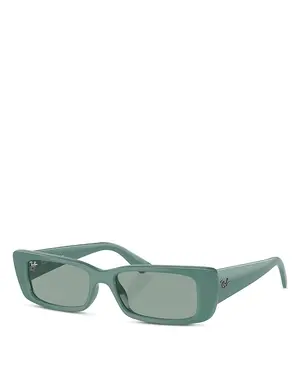 Ray-ban Teru Rectangle Sunglasses, 54mm Green/green Solid