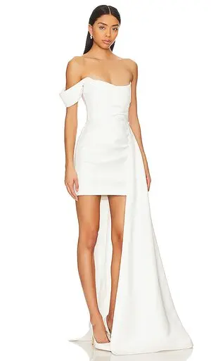 SAU LEE Brenda Off-the-shoulder Mini Dress