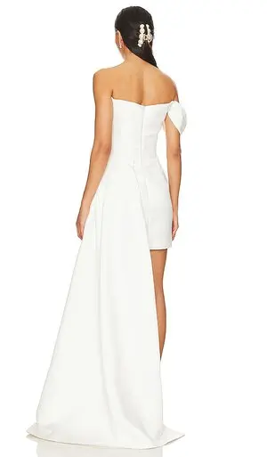 SAU LEE Brenda Off-the-shoulder Mini Dress