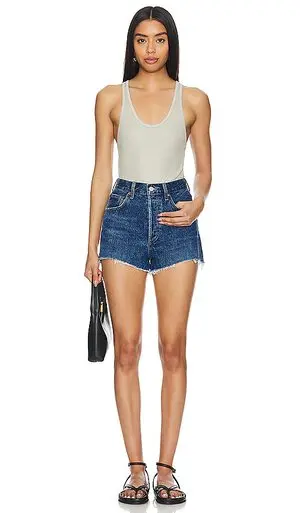 AGOLDE Mila Short In Denim-dark - Enamour