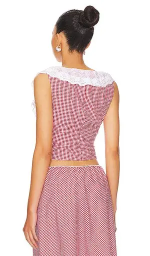 GUIZIO Paloma Top With Lace Trim