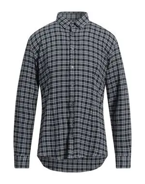 DANIELE ALESSANDRINI Man Shirt Midnight Blue Size 15 ¾ Cotton, Elastane Midnight Blue