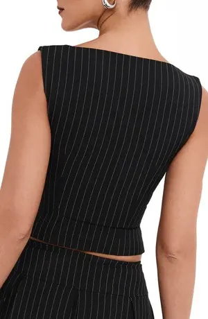 MISTRESS ROCKS Pinstripe Corset Top