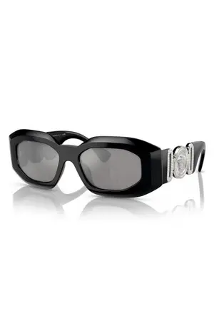 Versace 53mm Irregular Sunglasses - Black