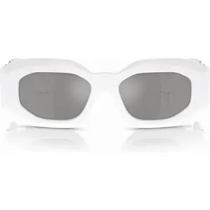 Versace 53mm Irregular Sunglasses - Silver Mirror