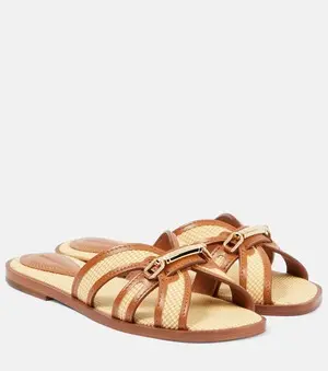 Zimmermann Prisma Raffia Slides - Brown