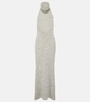 Valentino Garavani Turtleneck Silk Bouclé Maxi Dress