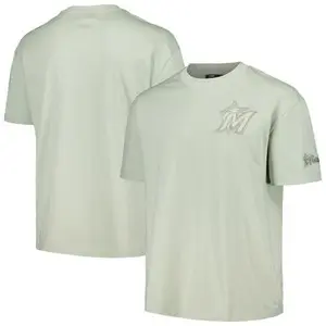 PRO STANDARD Miami Marlins Neutral Cj Dropped Shoulders T-shirt