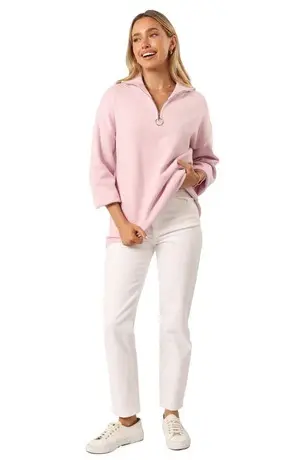 PETAL & PUP Whistler Quarter Zip Sweater - Pink