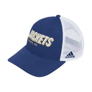 Adidas Georgia Tech Yellow Jackets Mascot Block Letter Slouch Trucker Adjustable Hat - Navy
