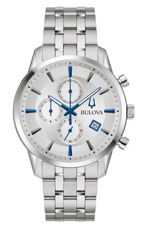 Bulova Sutton Bracelet Chronograph Watch - Silverone